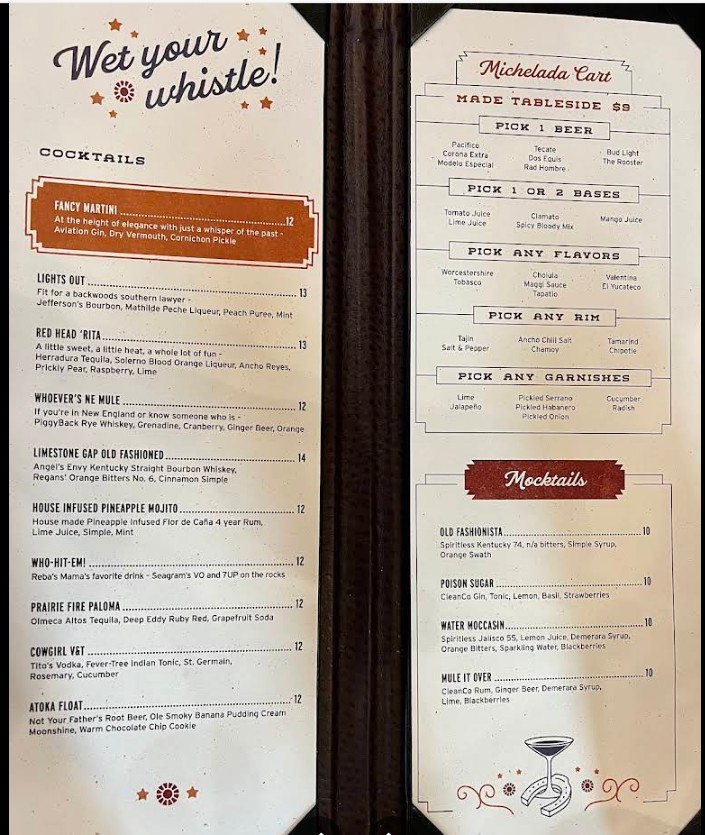 Reba's Place Restaurant Menu | Southern Comfort Food & Live Music in ...